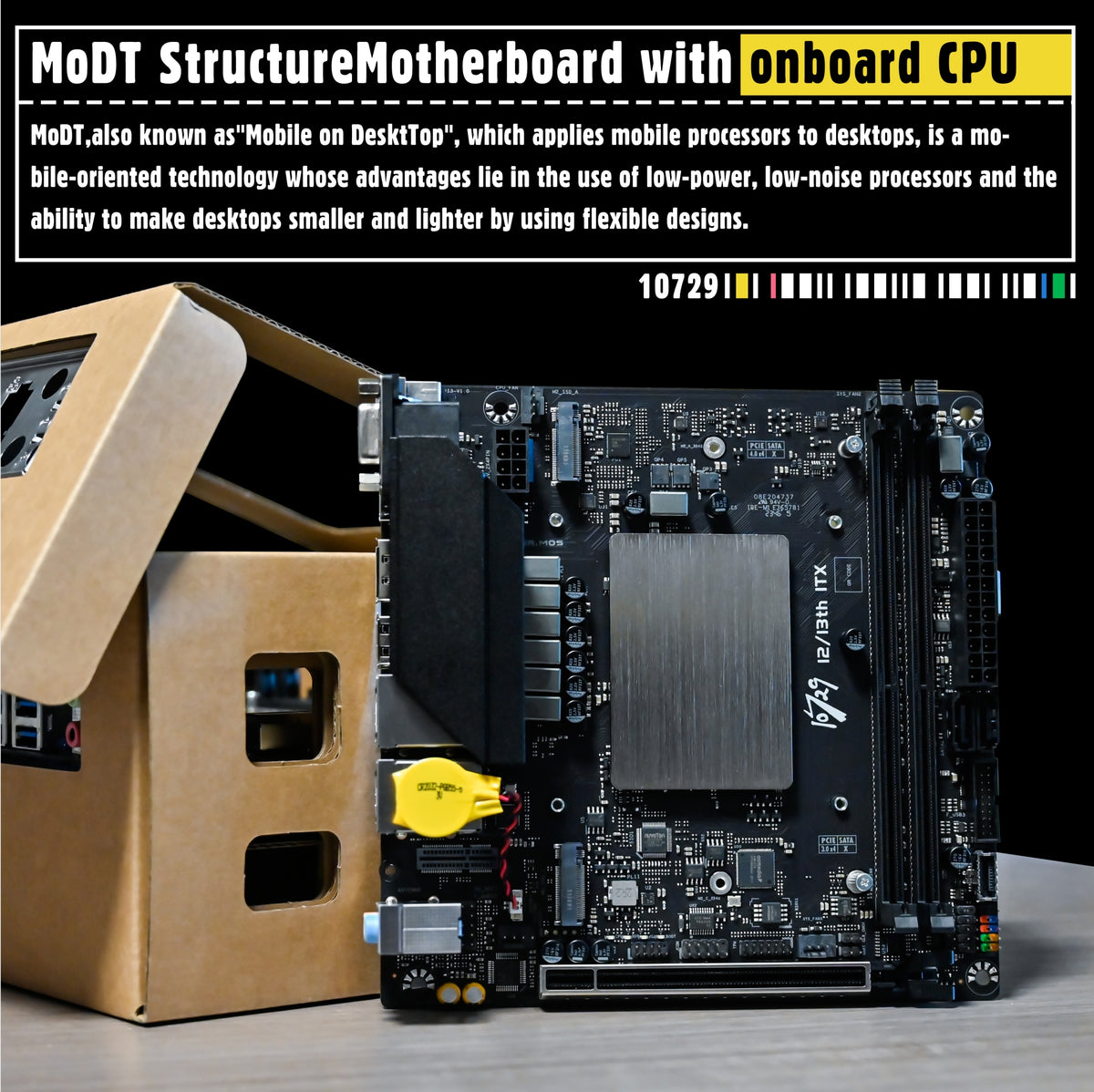 10729 The 12TH Modified Laptop CPU motherboard 10729 ITX 12450H (ES) Q ...